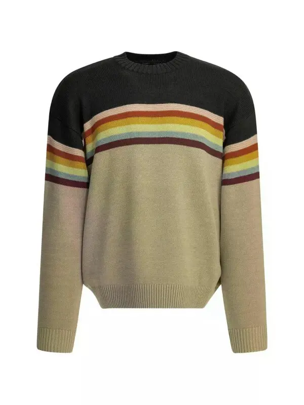 Kapital Striped Peace-sign Sweater - Neutrals