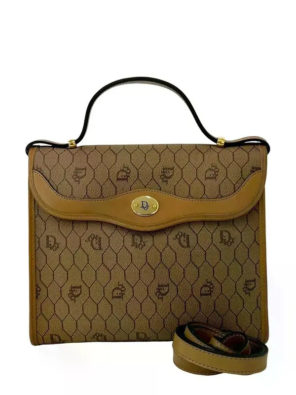 Dior Honeycomb Coated Canvas Satchel - Neutrals