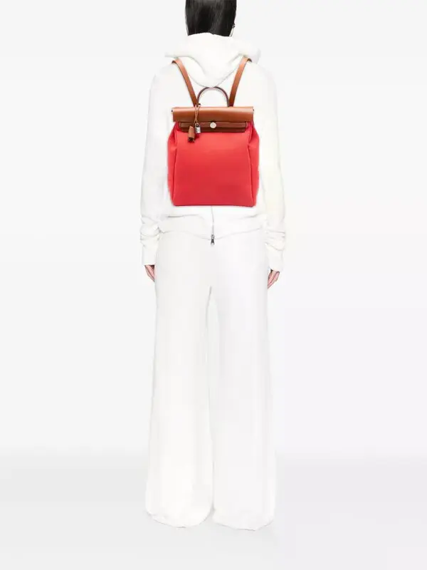 Hermès Toile Herbag A Dos Zip Retourne Backpack
