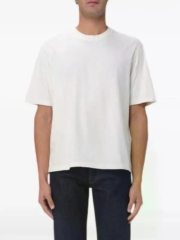 GOLDEN GOOSE Logo-patch Distressed T-shirt
