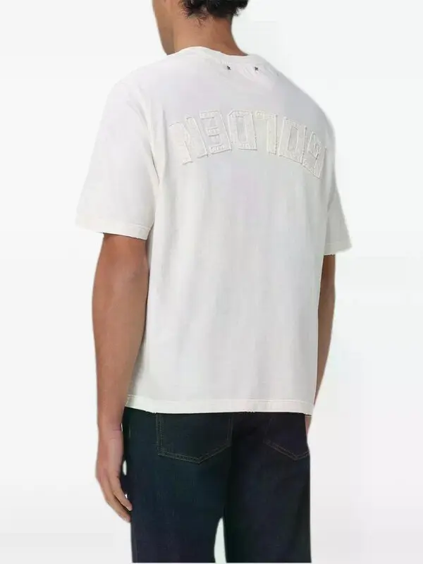 GOLDEN GOOSE Logo-patch Distressed T-shirt