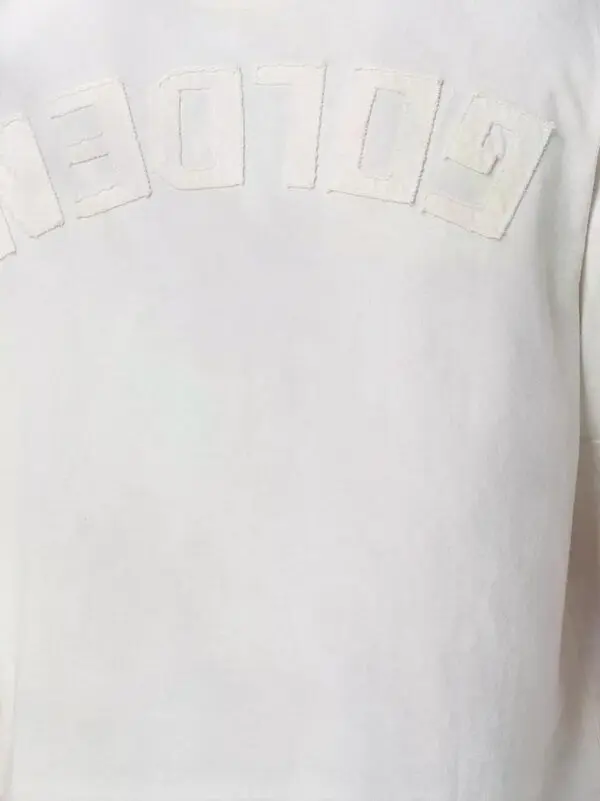 GOLDEN GOOSE Logo-patch Distressed T-shirt