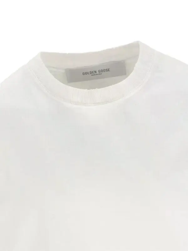 GOLDEN GOOSE Logo-patch Distressed T-shirt