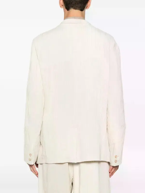 Emporio Armani Crinkled-finish Buttoned Blazer