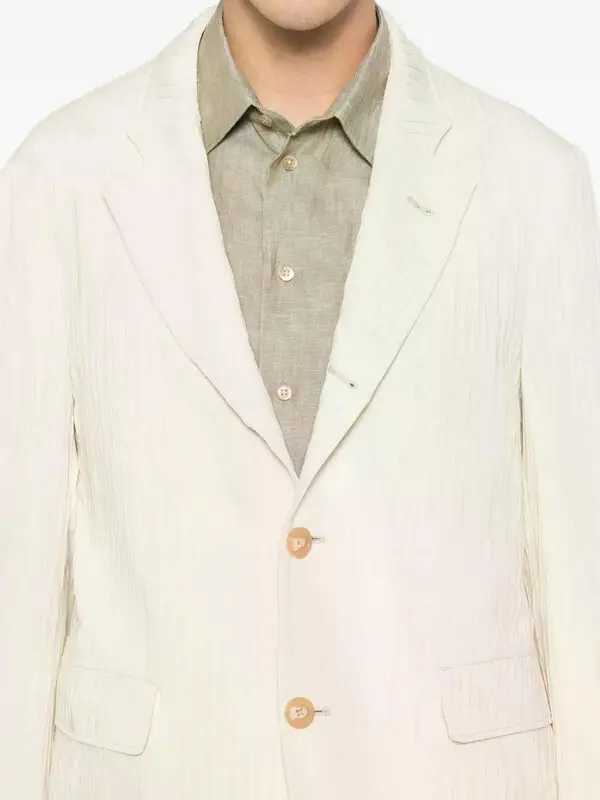 Emporio Armani Crinkled-finish Buttoned Blazer