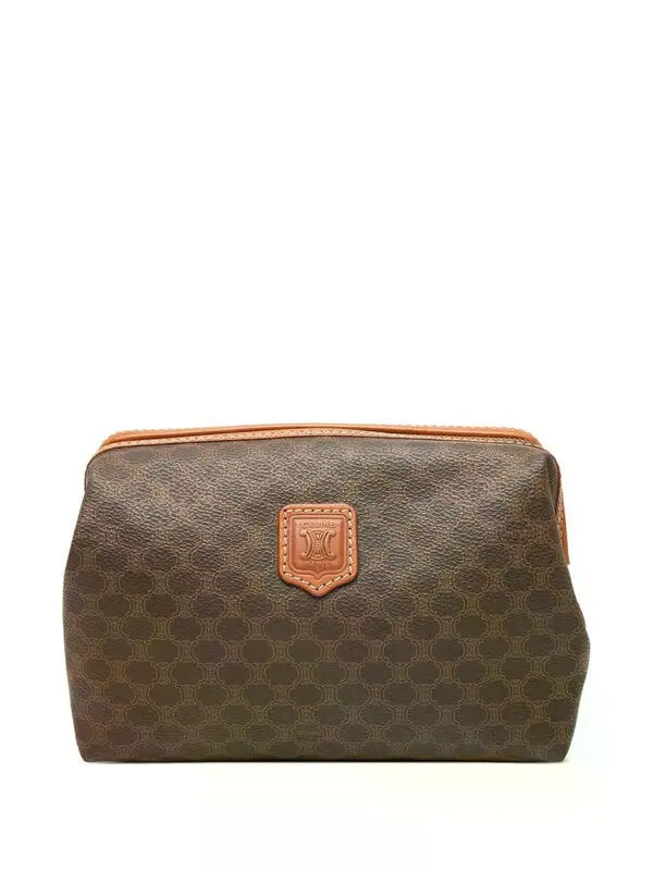 Celine Macadam Coated Canvas Pouch - Brown