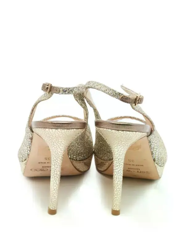 JIMMY CHOO Nova Peep-toe Slingback Pumps - Gold