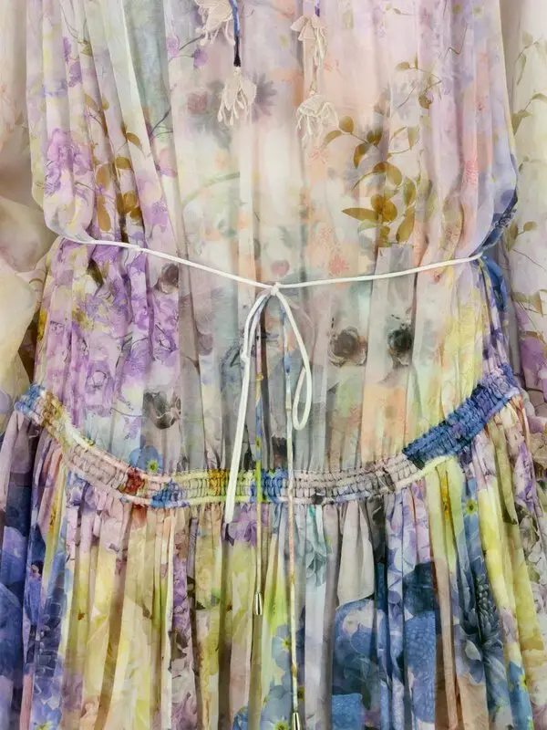 Zimmermann Floral-print Ruffled-collar Mini Dress