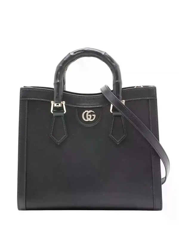 Gucci 2016-2026 Medium Calfskin Bamboo Diana Satchel - Black