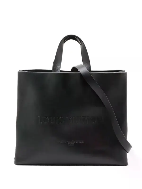 LOUIS VUITTON Other Leathers Shopper Tote Mm Satchel - Black