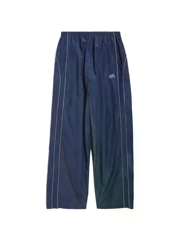 Balenciaga Tracksuit Trousers In New Dark Navy Techno Cotton Poplin - Blue