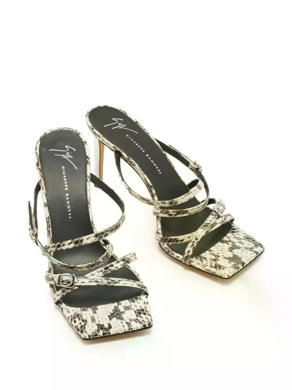 GIUSEPPE ZANOTTI Strappy Snake-effect Sandals