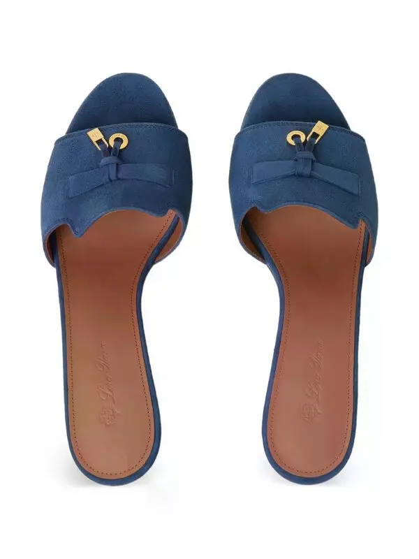 Loro Piana Suede Sandals With Charm Embellishments