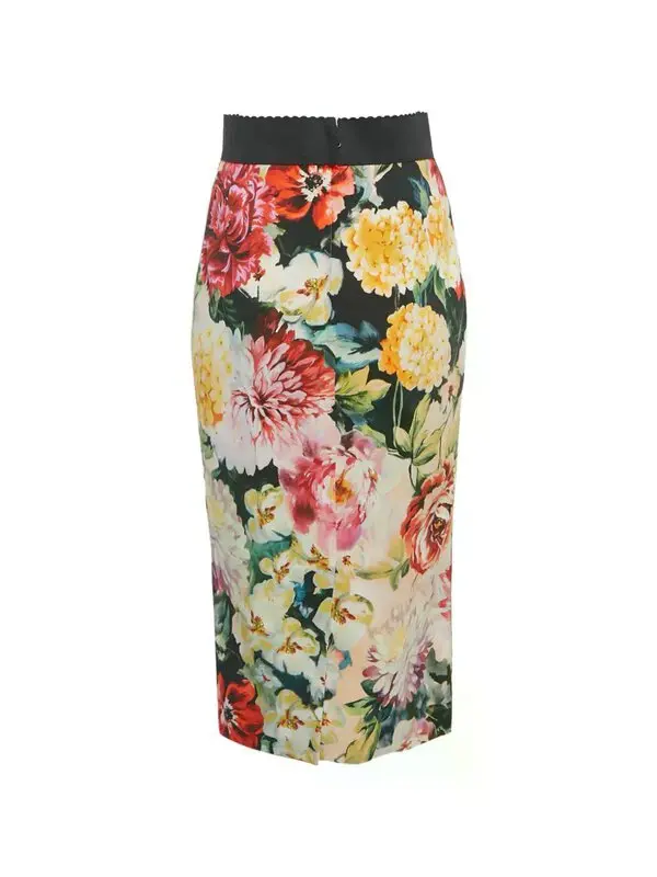 Dolce & Gabbana Floral Print Midi Pencil Skirt