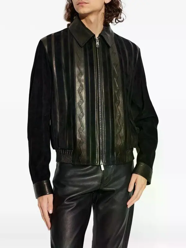 Versace Greca-embossed Panelled Jacket