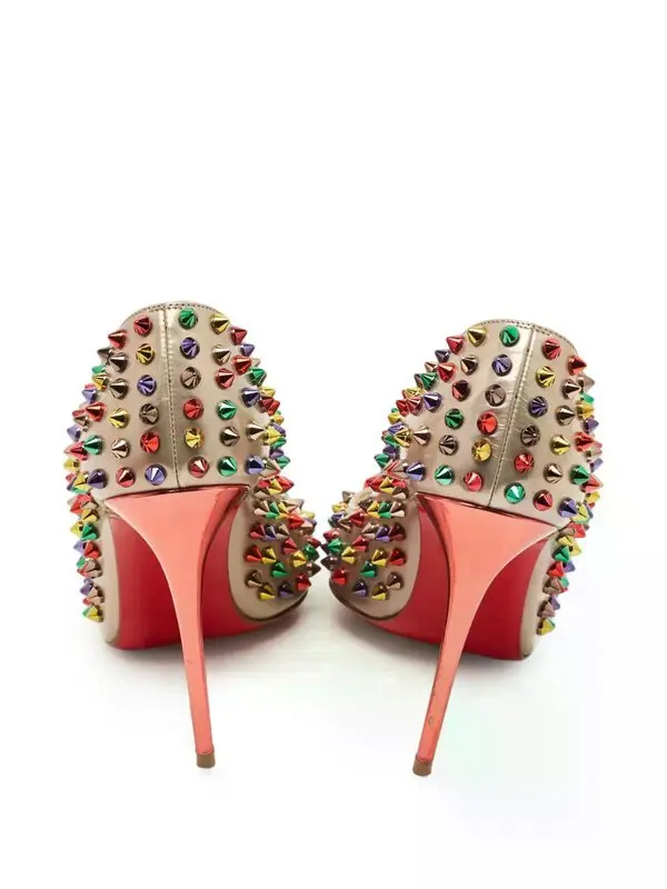 CHRISTIAN LOUBOUTIN Pigalle Follies Spikes Pumps - Gold