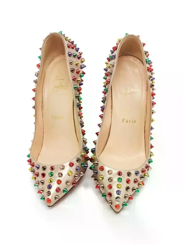 CHRISTIAN LOUBOUTIN Pigalle Follies Spikes Pumps - Gold