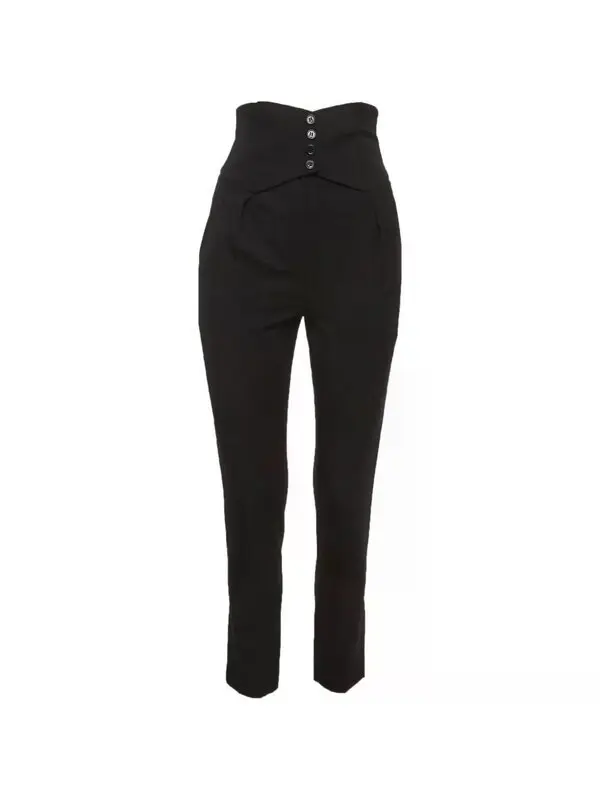 Saint Laurent Pleat-detail Gabardine Trousers - Black