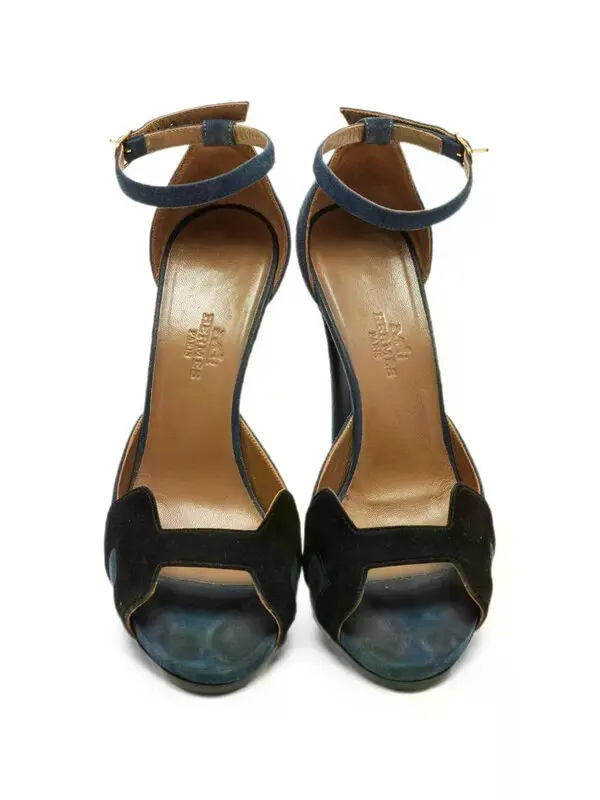 Hermès Suede Heeled Sandals
