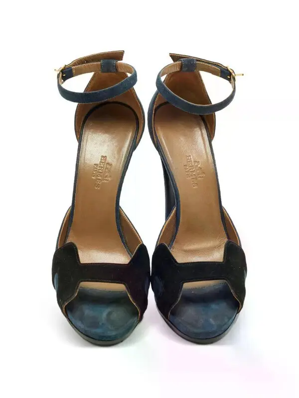 Hermès Suede Heeled Sandals