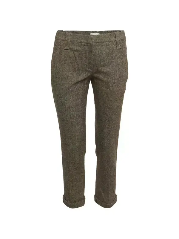 Brunello Cucinelli Monili Trim Herringbone Trousers - Grey