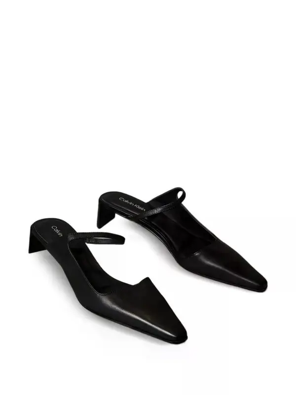 Calvin Klein Leather Square-toe Mules