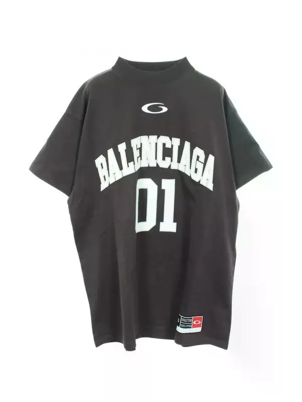 Balenciaga Logo-embroidered T-shirt - Grey