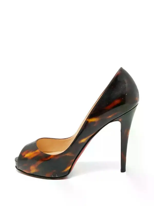 CHRISTIAN LOUBOUTIN Very Prive Peep-toe Pumps - Brown