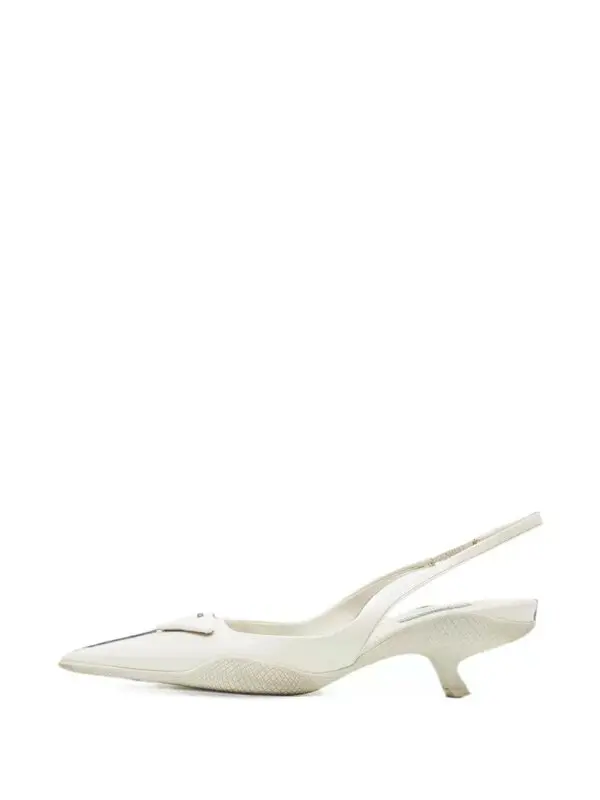 Prada Bow-detail Leather Slingback Pumps