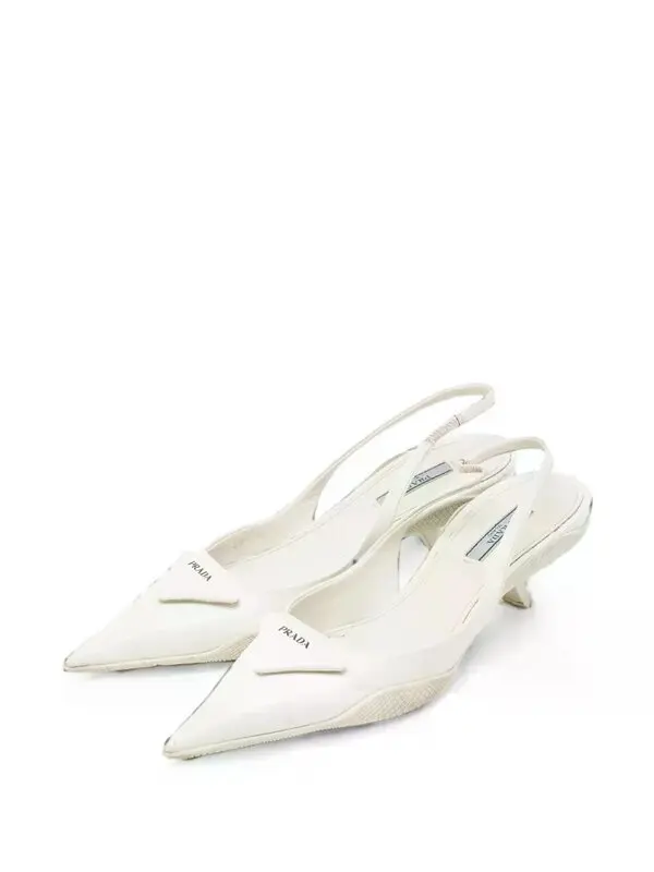 Prada Bow-detail Leather Slingback Pumps