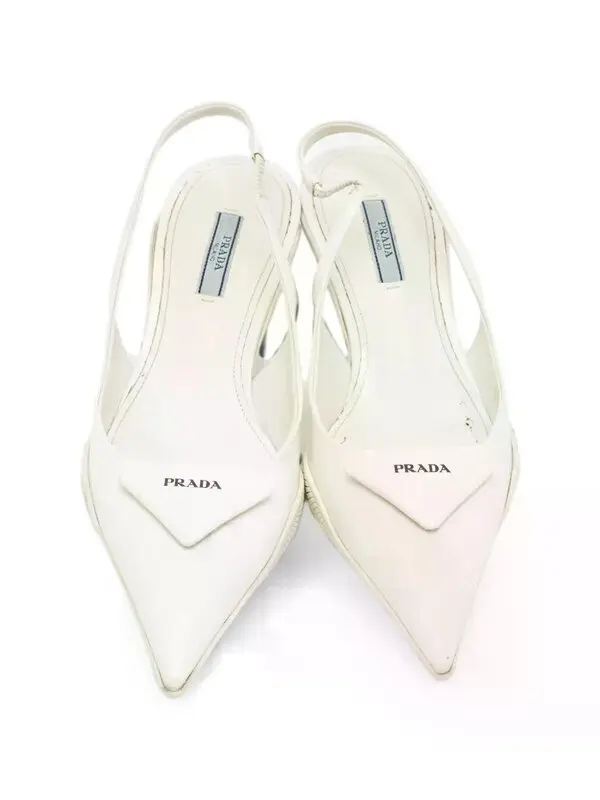 Prada Bow-detail Leather Slingback Pumps