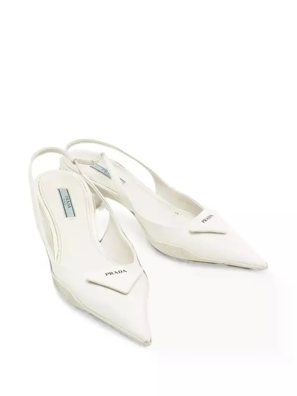 Prada Bow-detail Leather Slingback Pumps