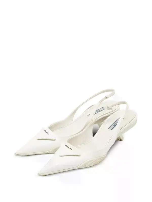 Prada Bow-detail Leather Slingback Pumps - Neutrals