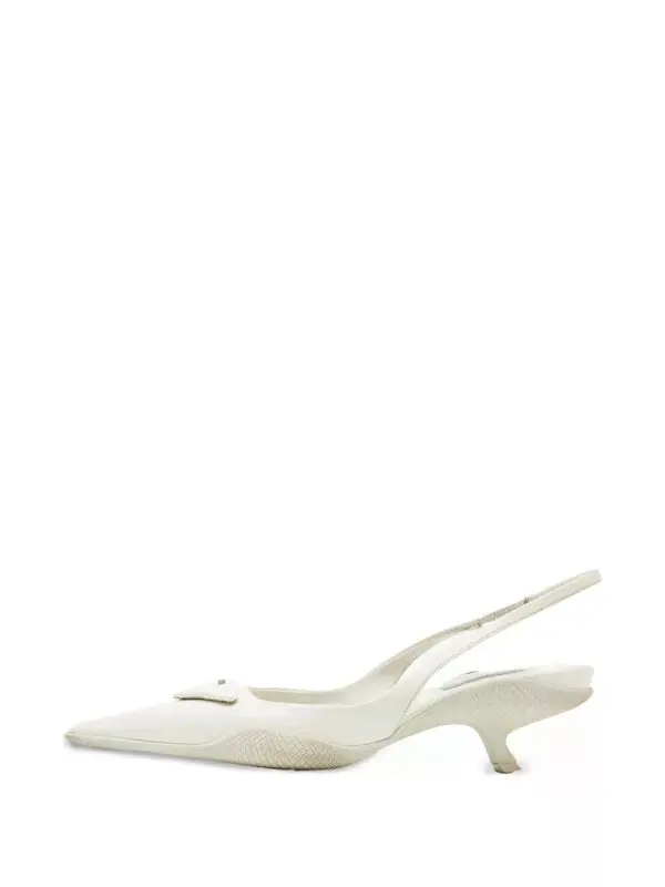 Prada Bow-detail Leather Slingback Pumps - Neutrals
