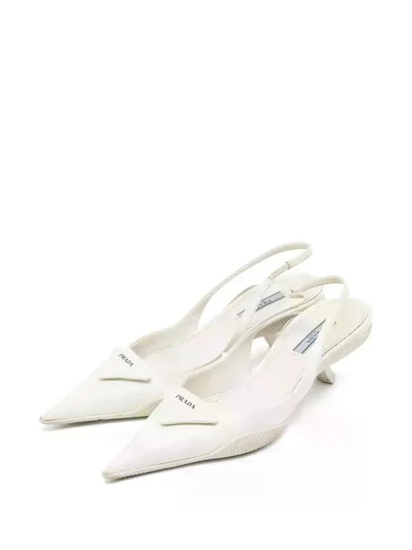 Prada Bow-detail Leather Slingback Pumps