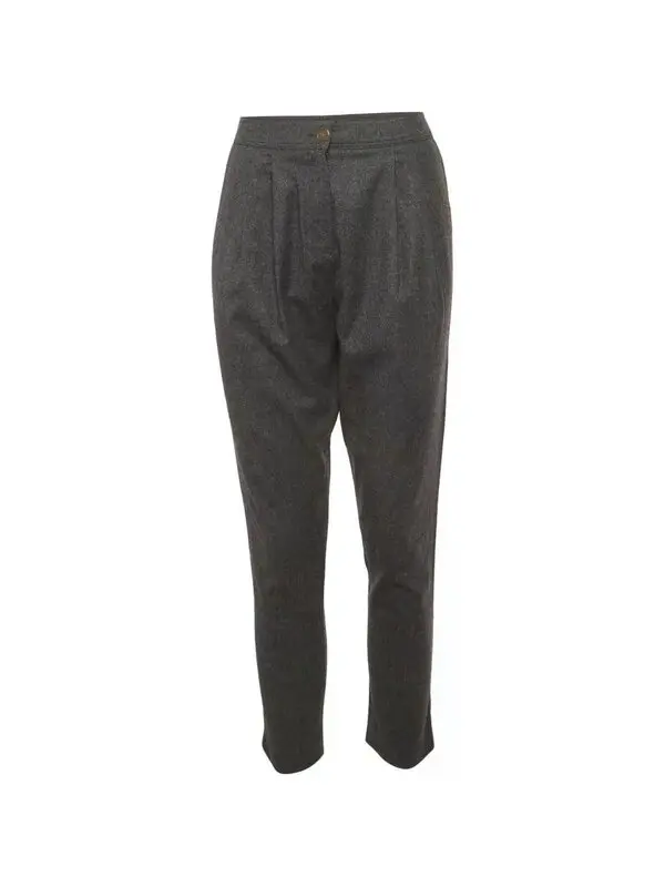 Fendi Pleated Wool Trousers - Grey