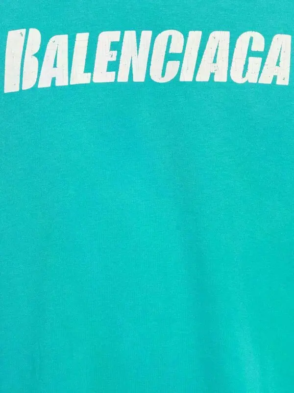 Balenciaga Distressed Logo Print T-shirt