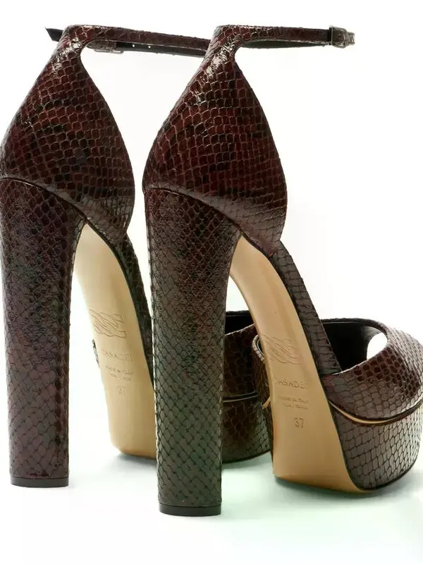 Casadei Flora Python-effect Platform Sandals