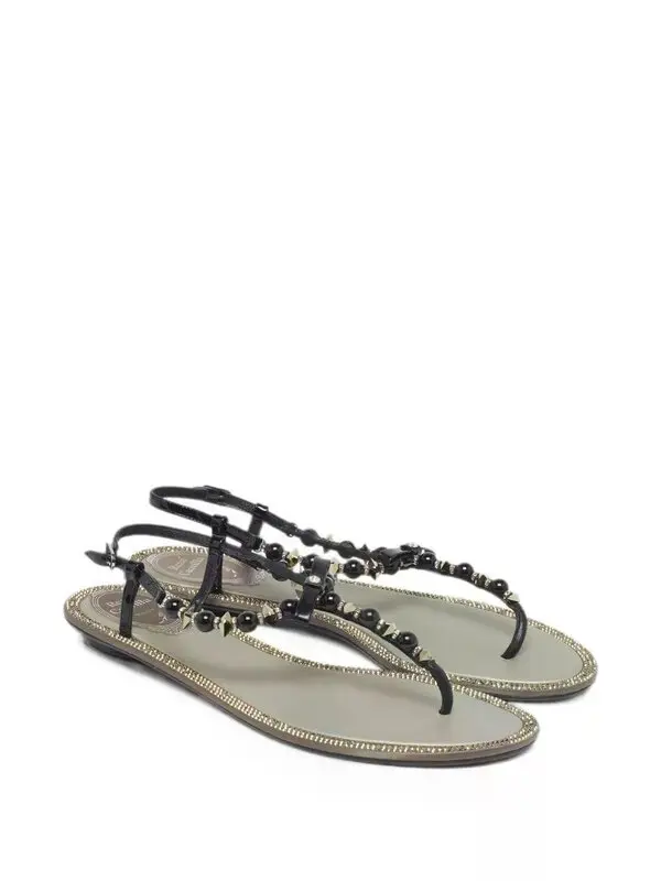 Rene Caovilla Crystal-embellished Patent Leather Sandals
