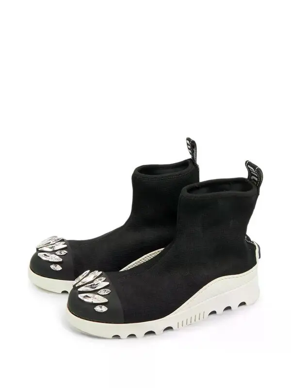 Miu Miu Crystal Embellished High-top Sneakers