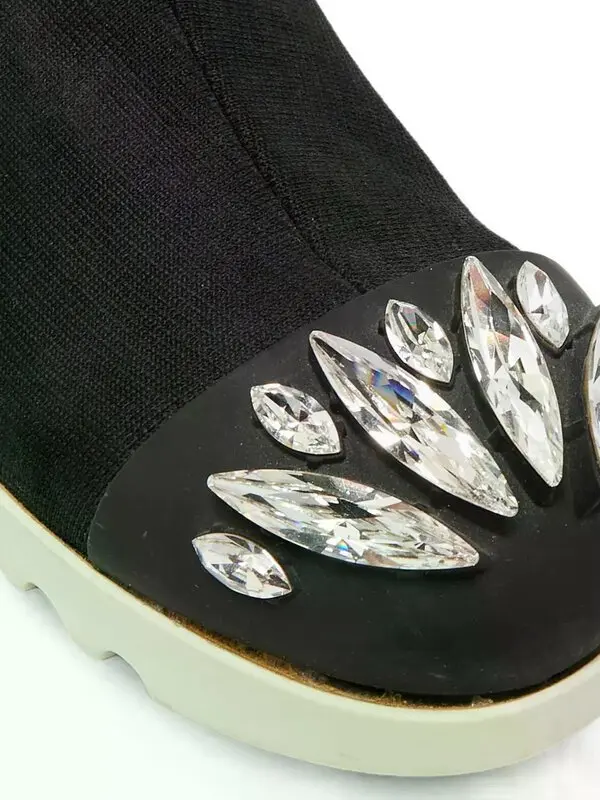 Miu Miu Crystal Embellished High-top Sneakers