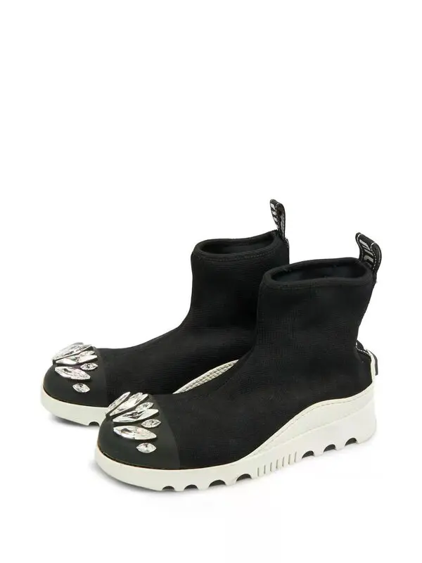 Miu Miu Crystal Embellished High-top Sneakers