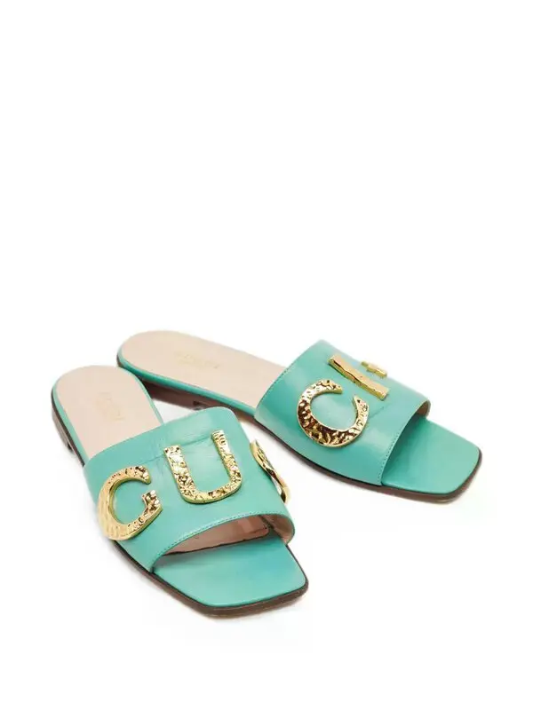 Gucci Leather Logo Sandals