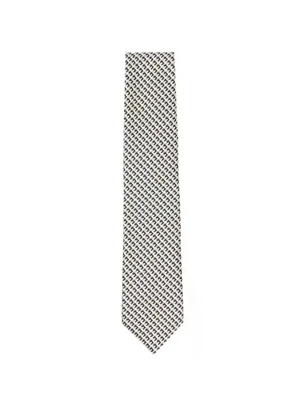 TOM FORD Geometric Patterned Neck Tie - Neutrals