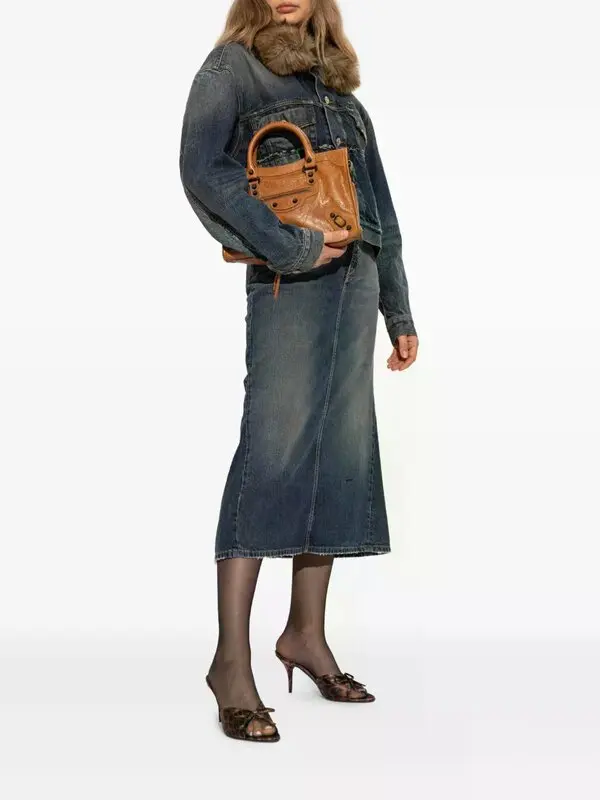 Balenciaga Faux-fur Collar Denim Jacket