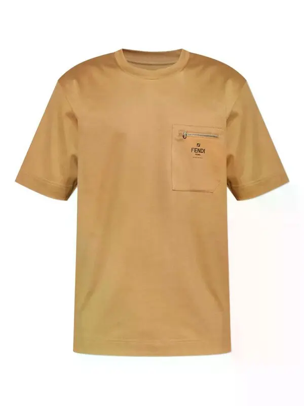 Fendi Zip-pocket T-shirt - Brown