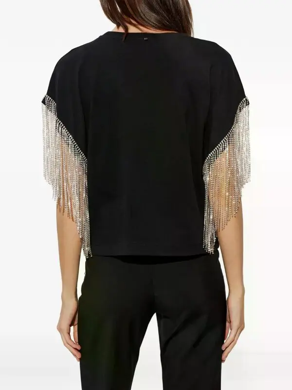 Sportmax Rhinestone Fringe Adorned T-shirt