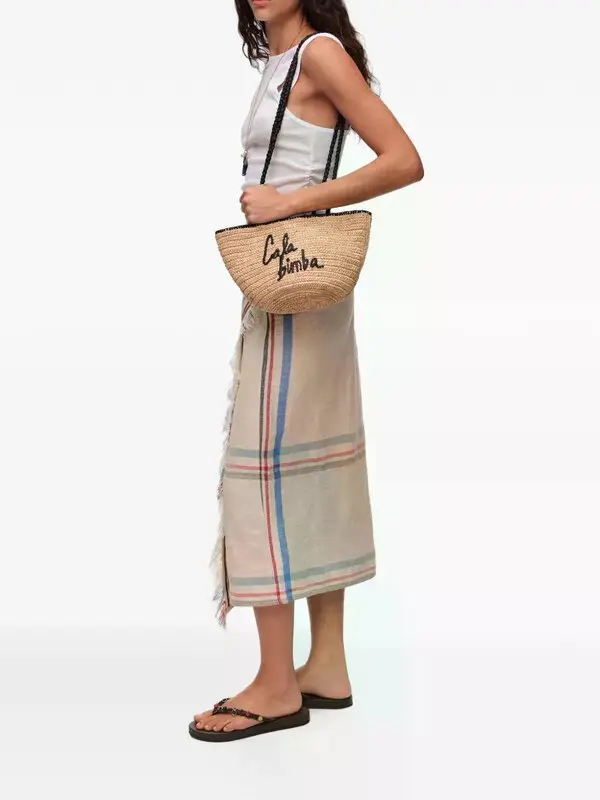 Bimba Y Lola Small Woven Shoulder Bag With Embroidered Logo