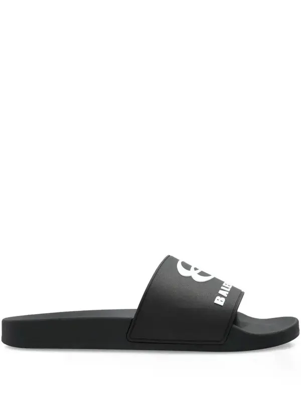 Balenciaga Logo Embossed Rubber Slides