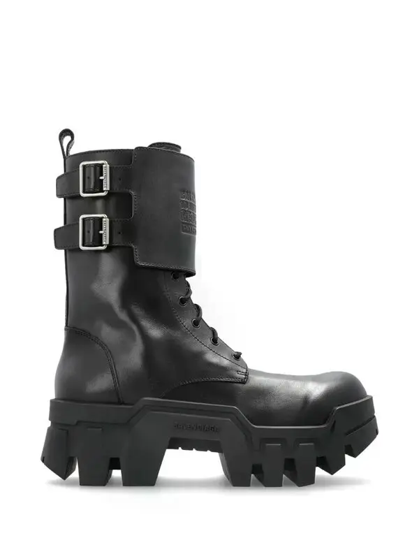 Balenciaga Bulldozer Lace-up Boots - Black